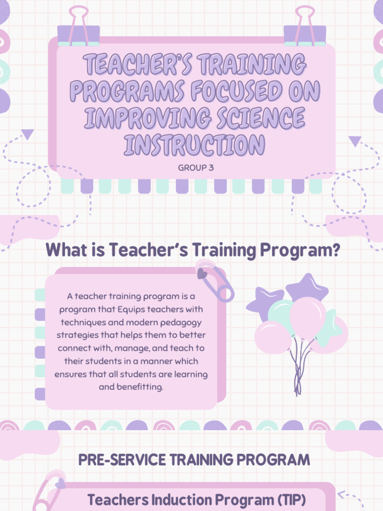 Teachers Training Programs Focused Onimproving Science Innovation ...