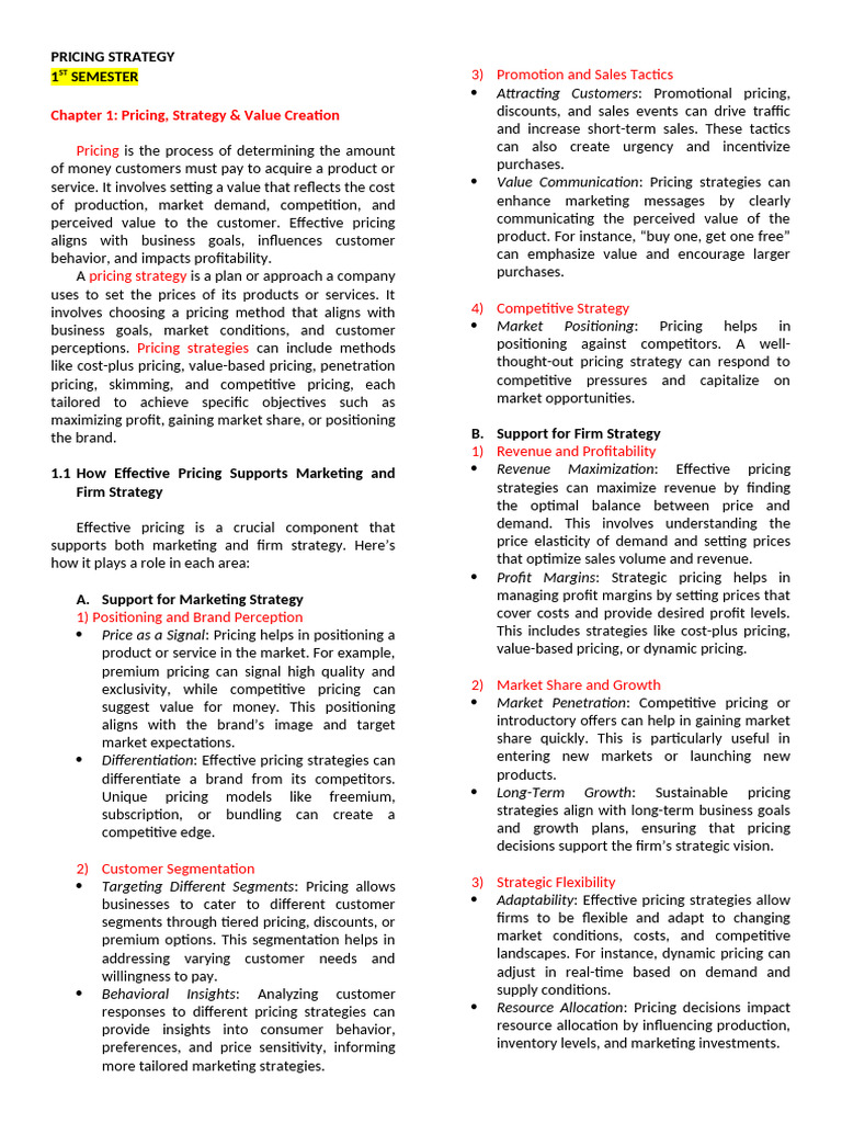 PS-CHAPTER1 | PDF | Pricing | Marketing