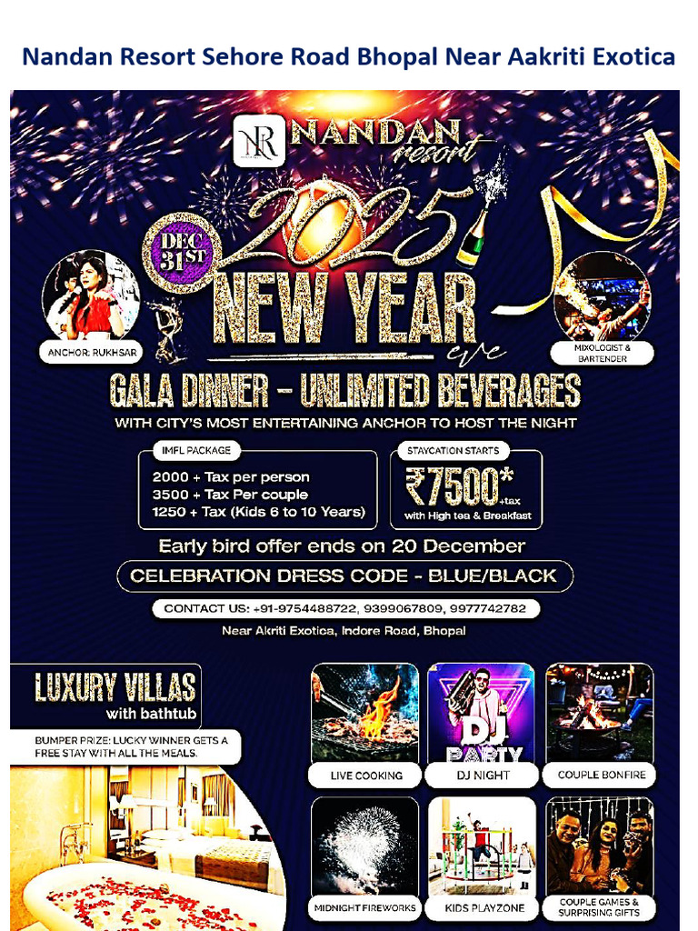 New Year Package at Nandan Resort Bhopal | PDF