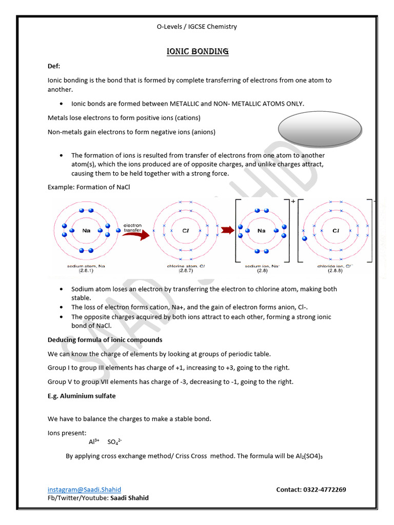 Ionic Bonding: Concepts and Practice | PDF | Ion | Ionic Bonding