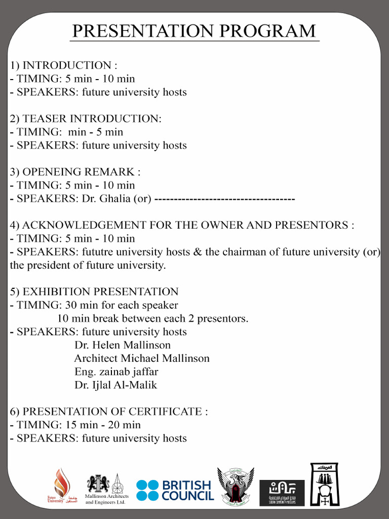 Program of Presentation | PDF