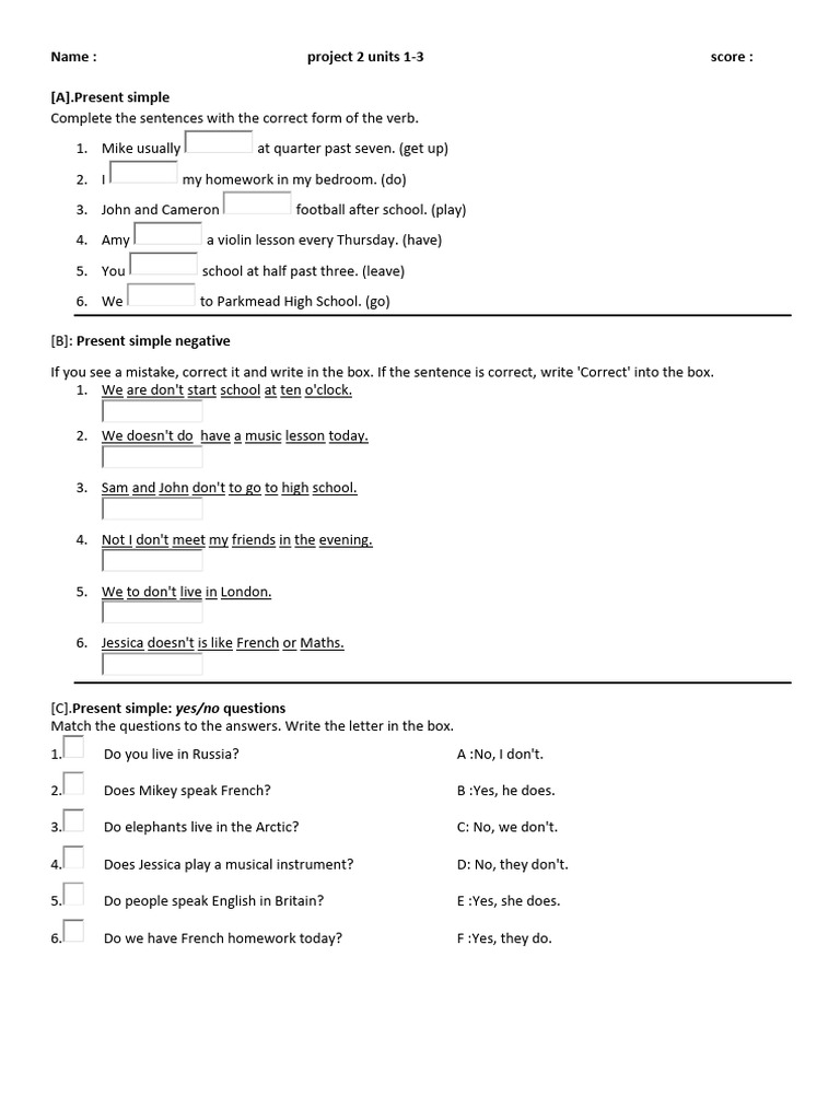 Project 2 Units 1 3 | PDF | Grammar | Linguistics