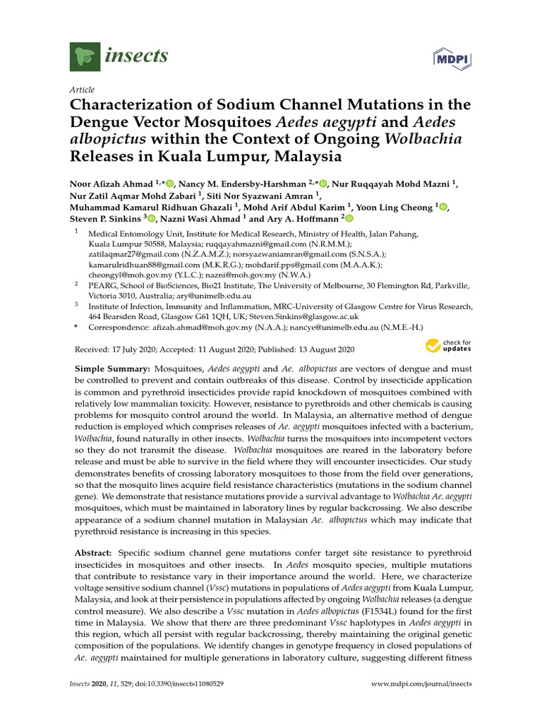Characterization of Sodium Channel Mutations in the-PRINTED | PDF ...