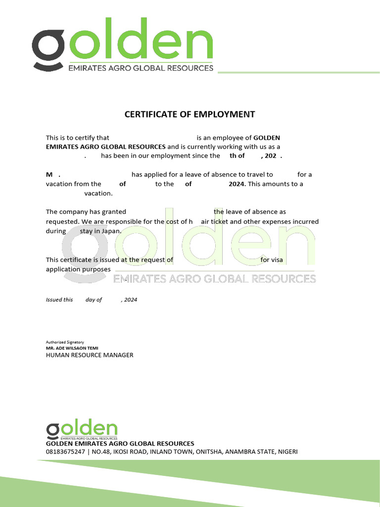 Certificate of Employment | PDF