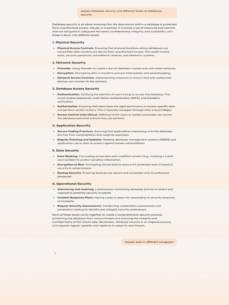 Daatabase security levels | PDF