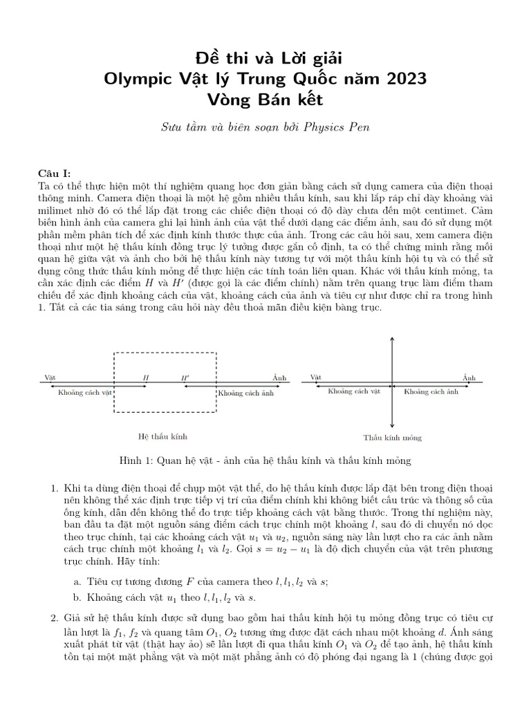 CPhO 2023 - SemiFinal | PDF