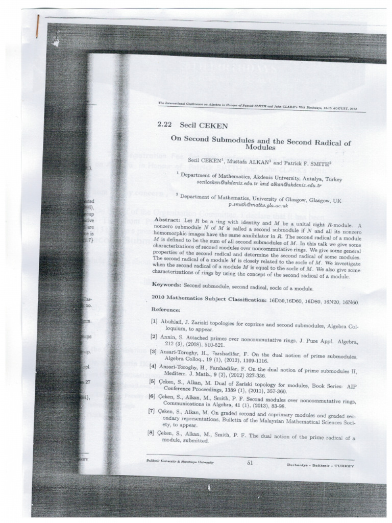 On Second Submodules and The Second Radical of Modules | PDF