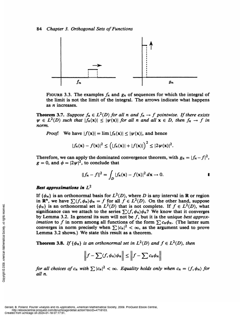 Fourier Analysis Theorem 3.8 | PDF | Functional Analysis | Functions And Mappings