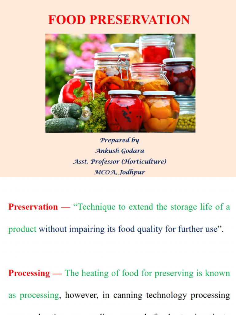 Lecture 7 Principles and Methods of Preservation-1 | PDF