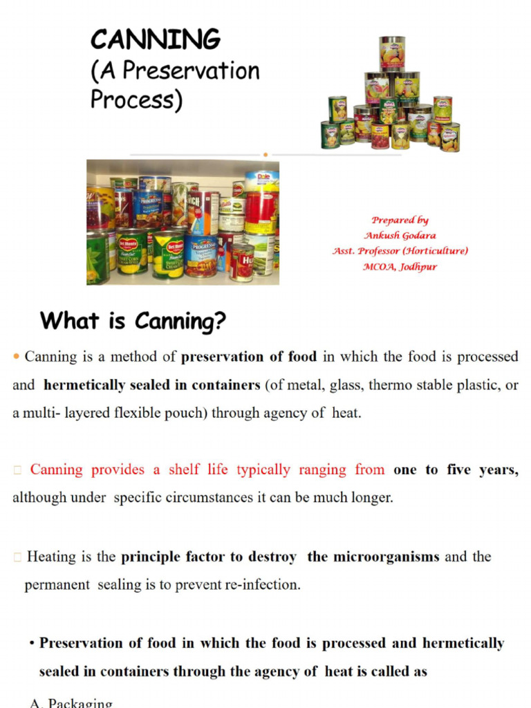 Lecture 13 Canning Concept & Standerd | PDF