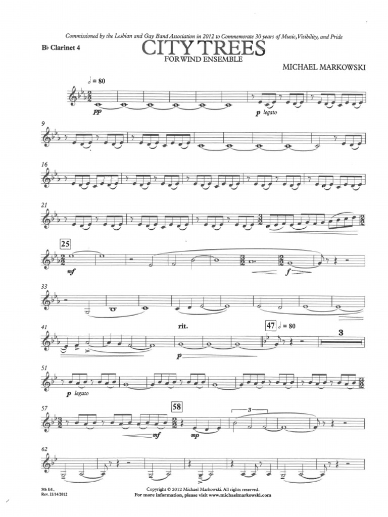 City Trees - Clarinet 4 | PDF
