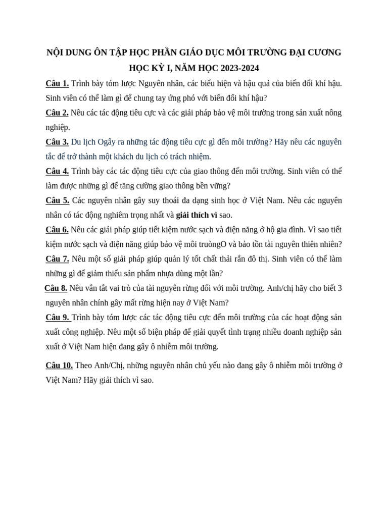 Ôn tập KHMT - 2023 | PDF