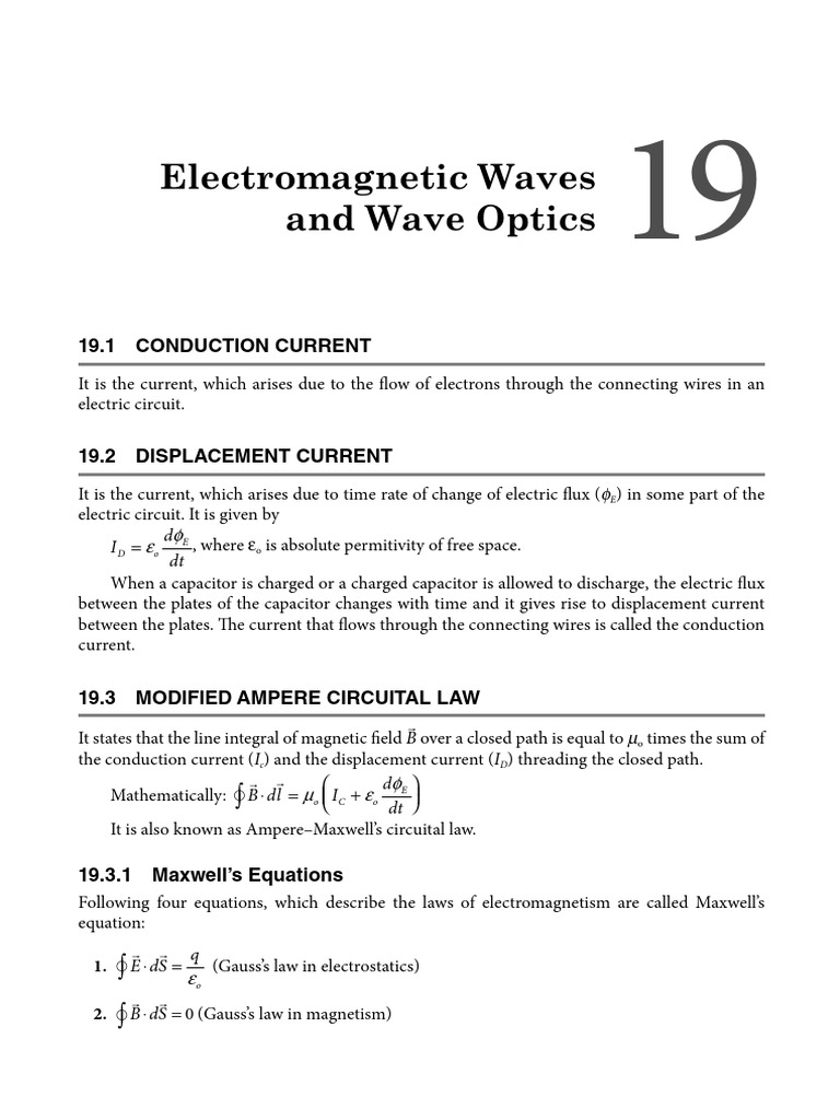 JEE THEORY Electromagnetic Waves and Wave Optics | PDF | Infrared | Electromagnetic Radiation