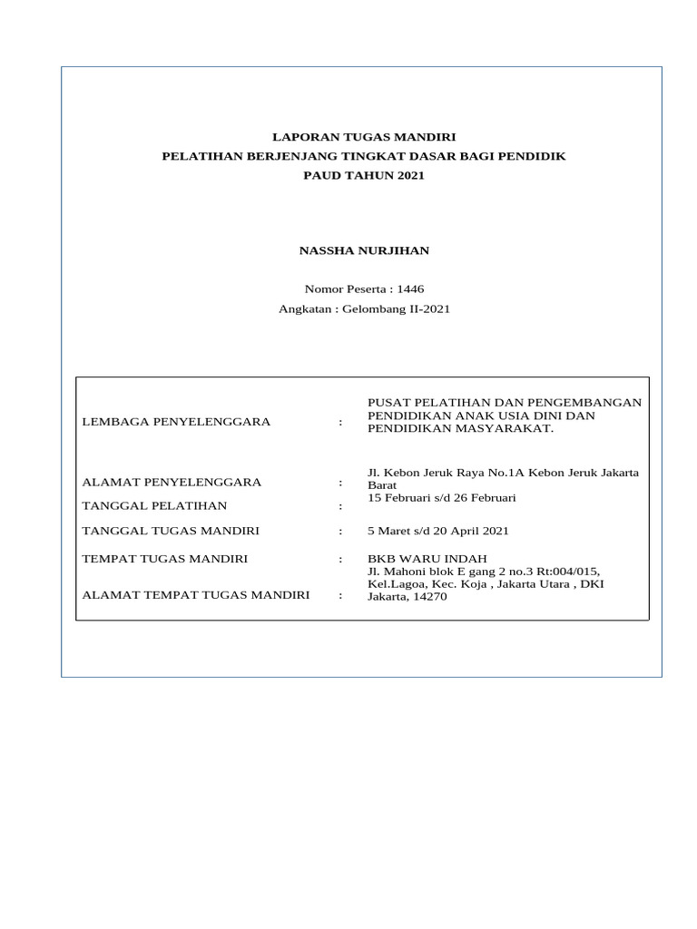 laporan-tugas-mandiri-diksar-2021 | PDF
