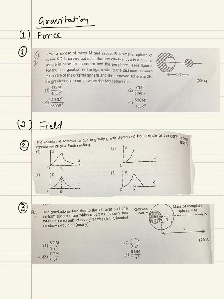 Gravitation Quiz | PDF