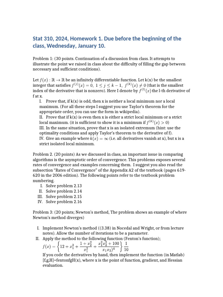 Nonlinear Optimization hw1 | PDF | Algorithms And Data Structures | Mathematical Logic