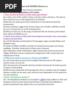 Class 10 Geography: Forest Resources PYQs | PDF | Biodiversity | Wildlife