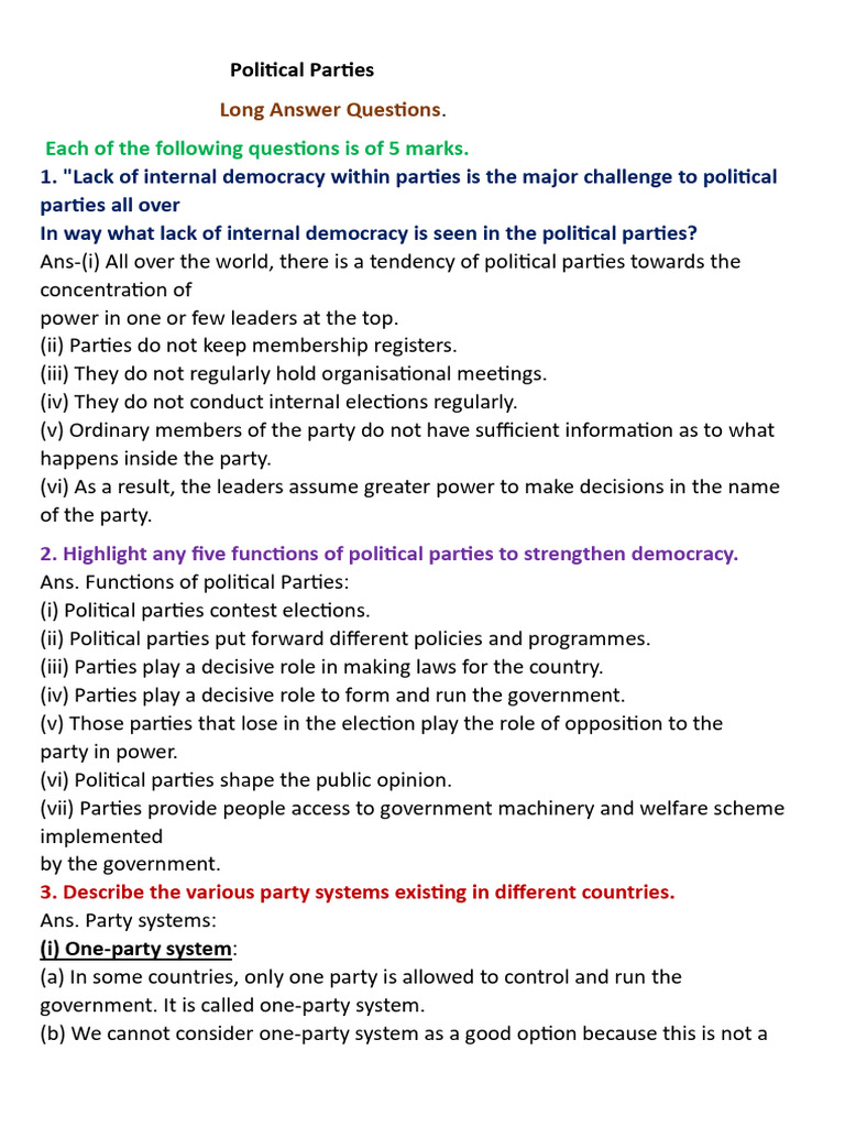 Political Parties | PDF | Political Parties | Democracy