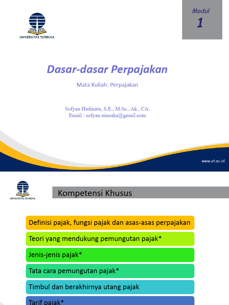 Modul 1 - Dasar-Dasar Perpajakan | PDF