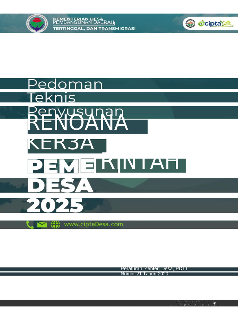Pedoman Teknis RKP Desa 2025 (WWW - Ciptadesa..com) | PDF