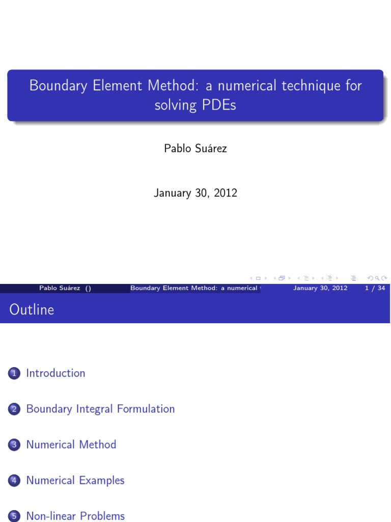 Boundary Element Method: A Numerical Technique For Solving Pdes | PDF | Boundary Element Method ...