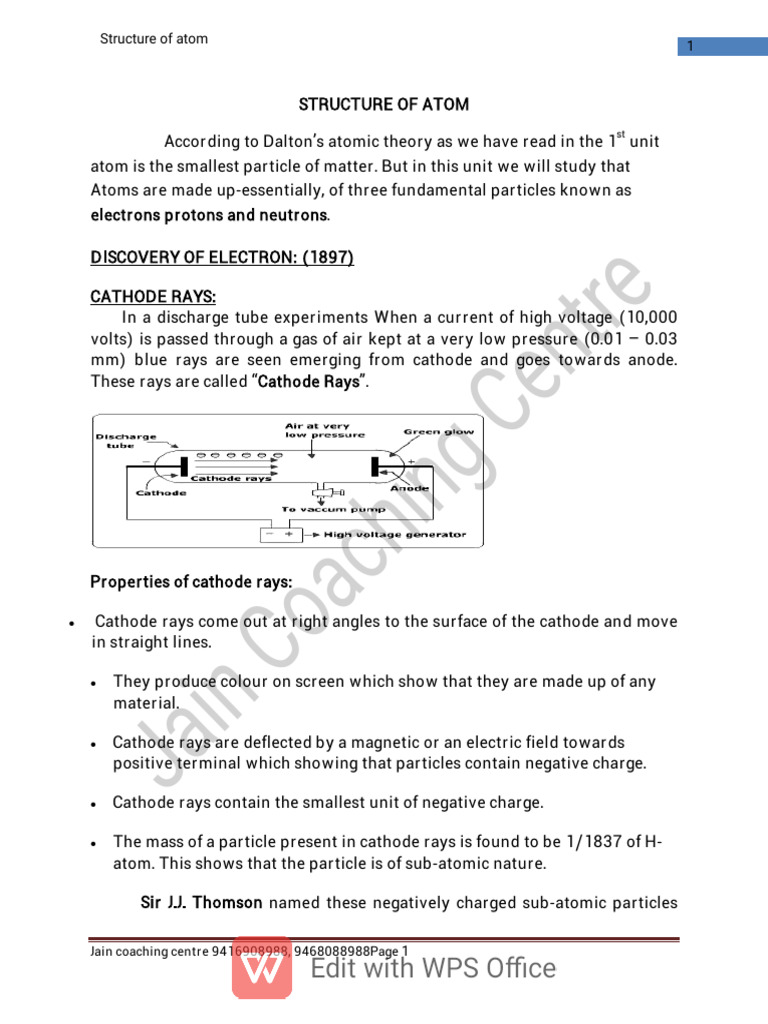 Atomic Structure | PDF | Atomic Orbital | Atoms