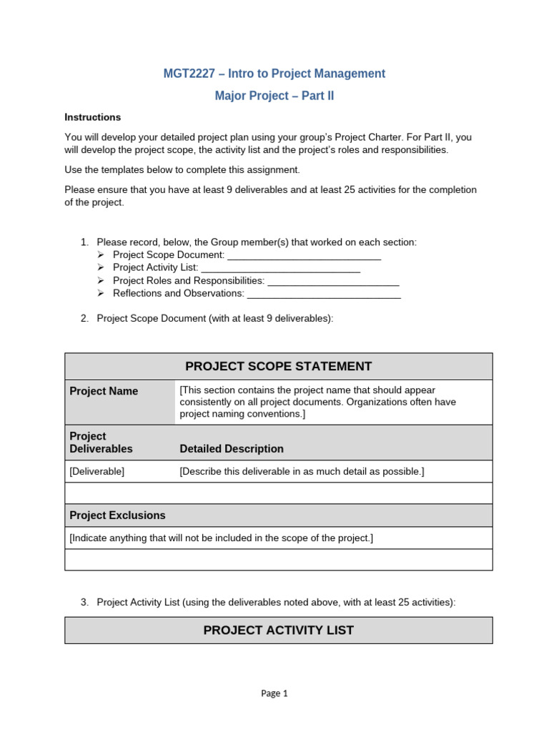 MGT2227 - Major Project Part II Assignment | PDF MGT2227 - Major Project Part II Assignment | PDF