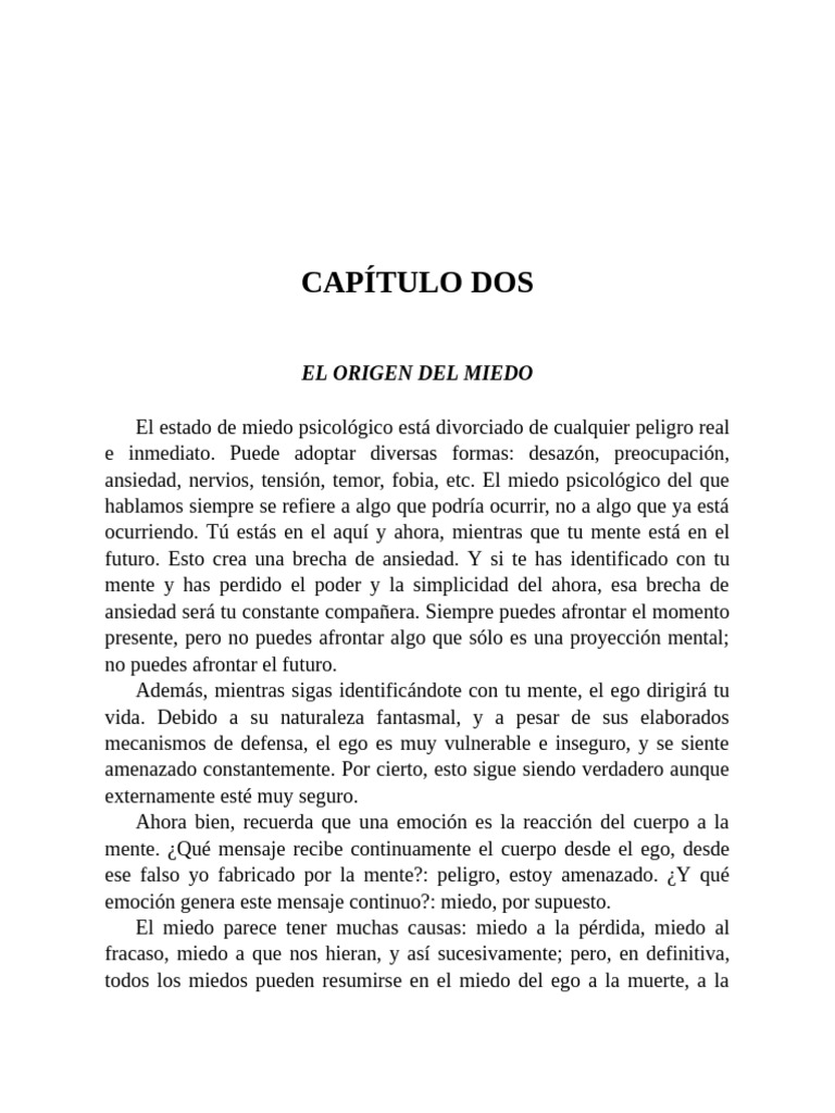 Practicando El Poder Del Ahora - 02 | PDF | Temor | Mente