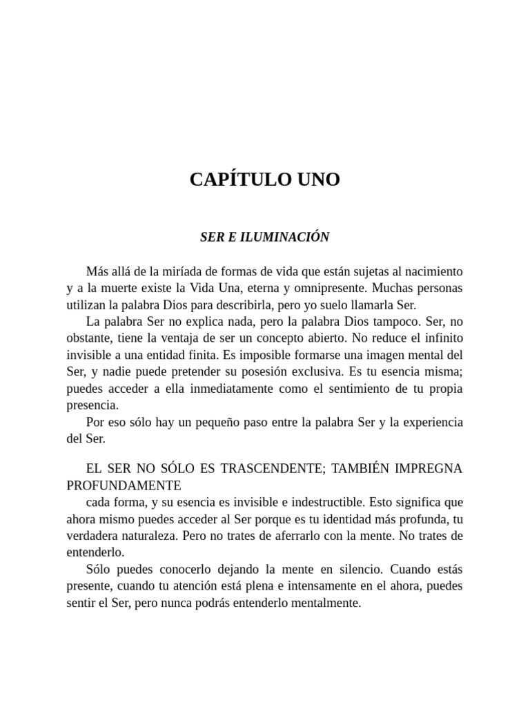 Practicando El Poder Del Ahora - 01 | PDF | Pensamiento | Mente