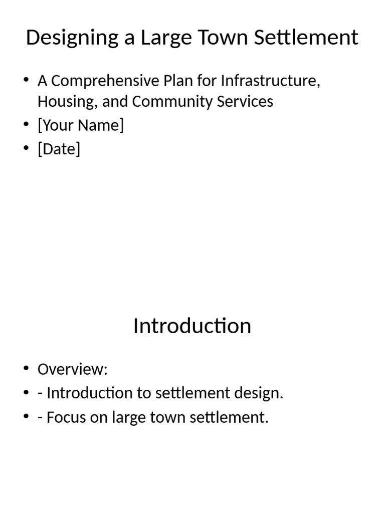 Large Town Settlement Design | PDF