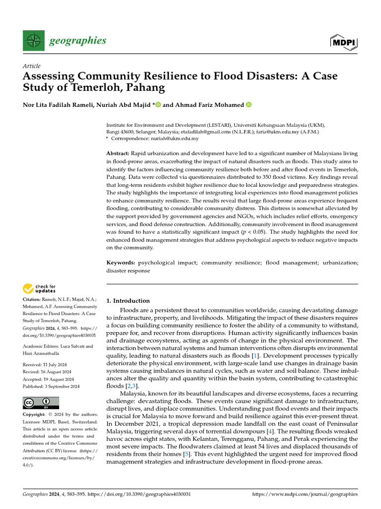Assessing Community Resilience To Flood Disasters | PDF | Flood ...