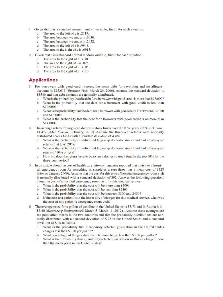 Practice Questions - Normal Distribution | PDF