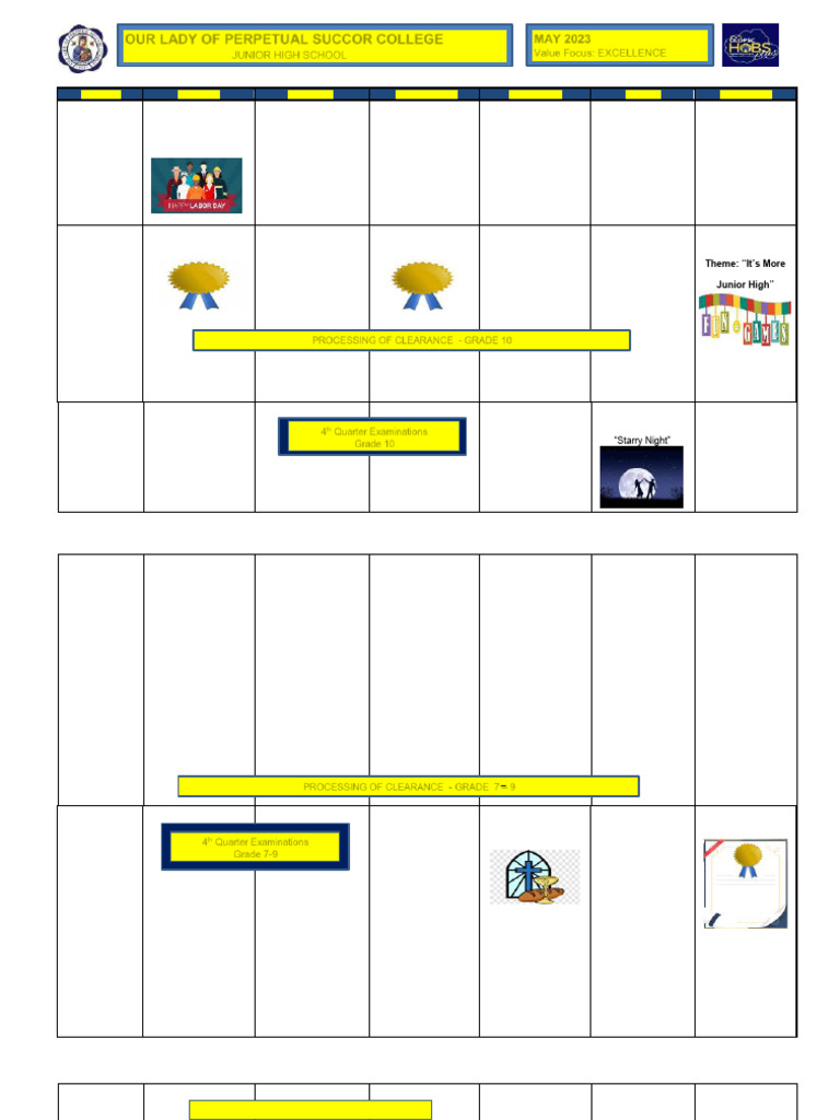 JHS Calendar of Activities May and June 2023 1 | PDF