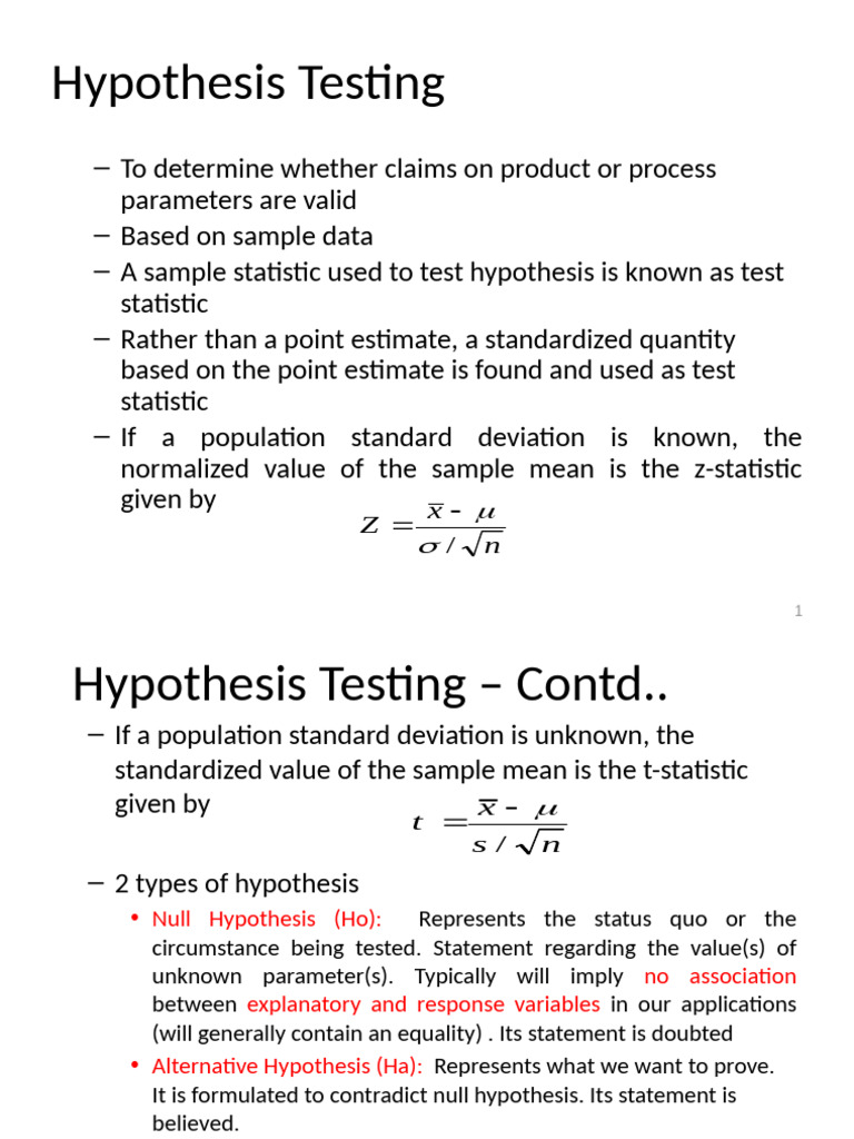Hypothesis testing | PDF | Statistical Hypothesis Testing | P Value