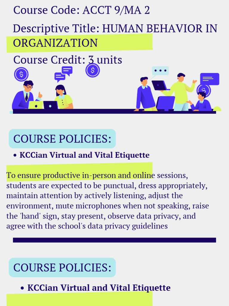 Human Behavior in Organizations Course | PDF | Organizational Behavior ...