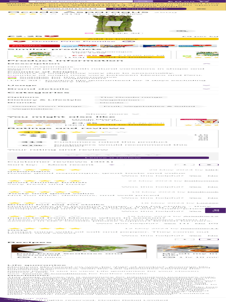 Ocado Asparagus Ocado | PDF | Foods | Cuisine