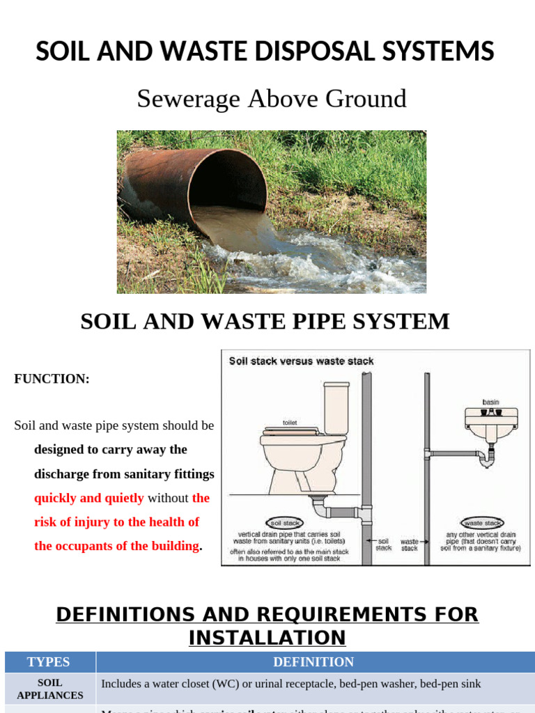 Chap 2c Soil and Waste Disposal System (Sewerage Above Ground) - 1 ...