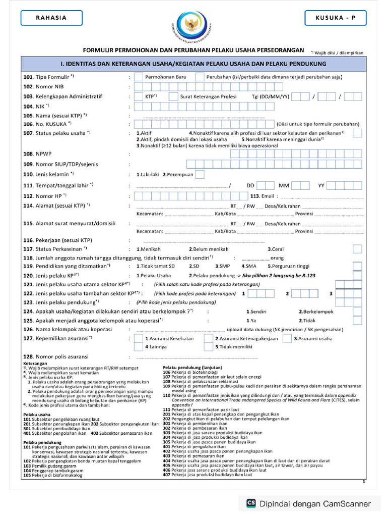 Formulir Kusuka Nelayan | PDF