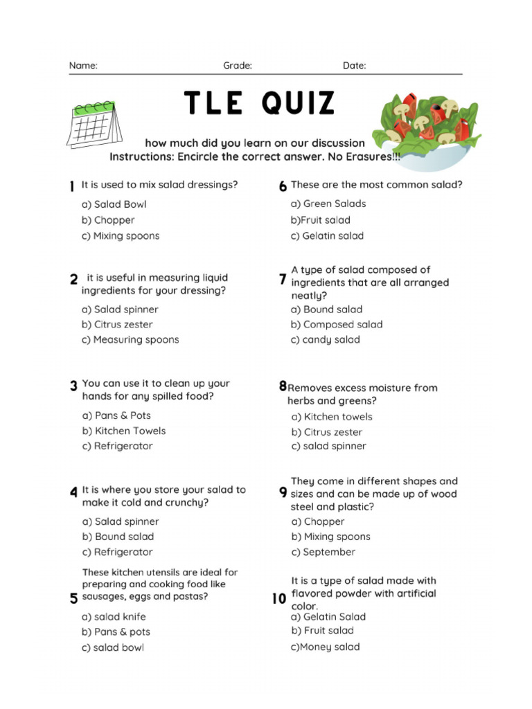 Tle Quiz | PDF