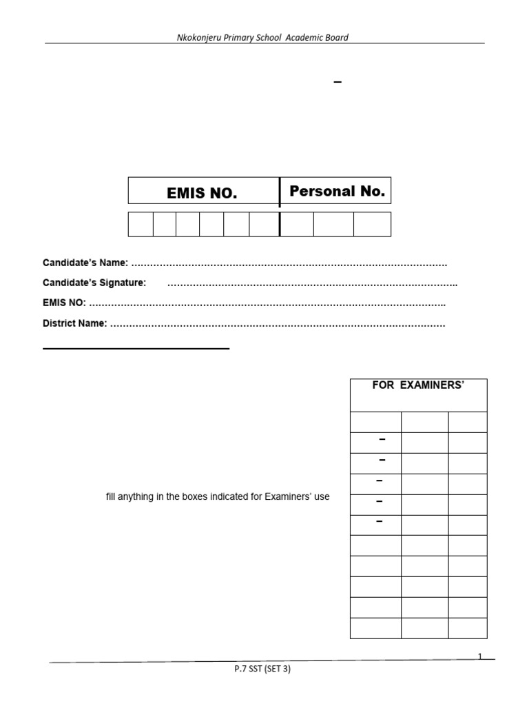 P.7 SST (Set 3) - 012555 | PDF | Abrahamic Religions