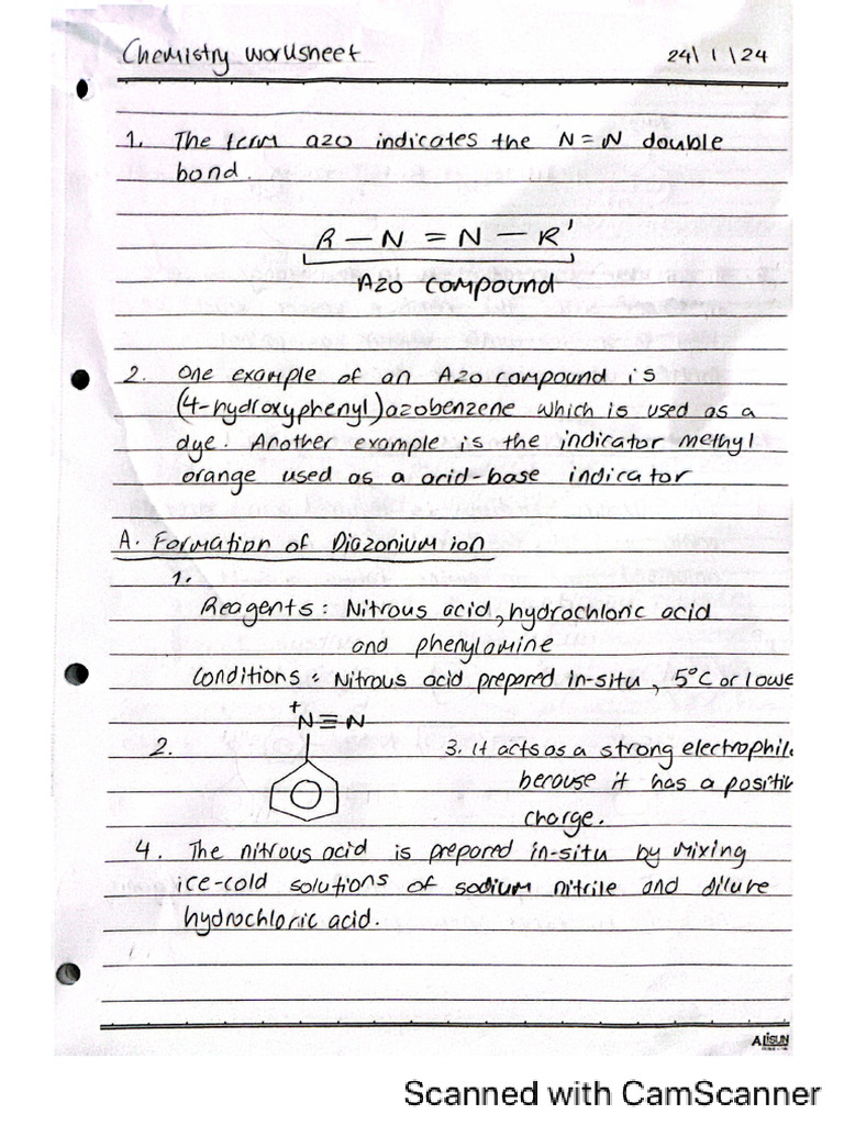 Chemistry Worksheet | PDF