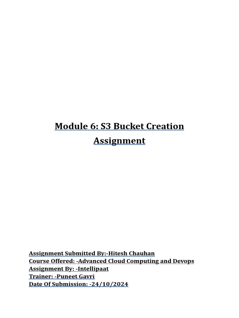 Module 6 S3 Bucket Creation | PDF