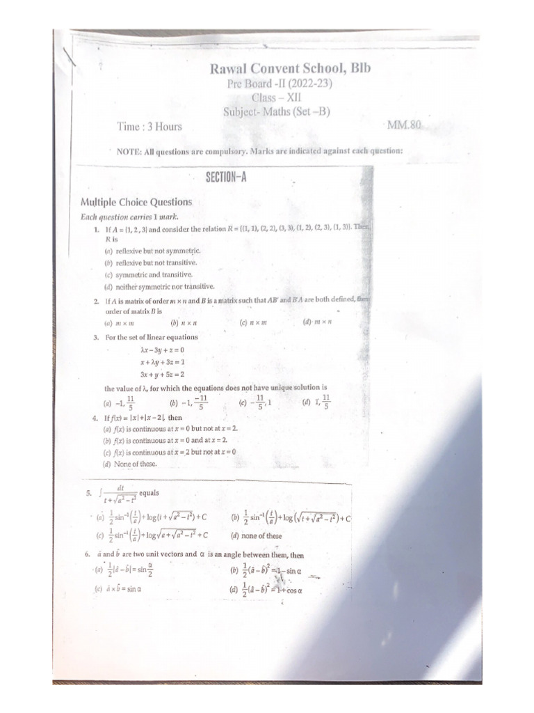 Pre Board - II (2022-23) | PDF