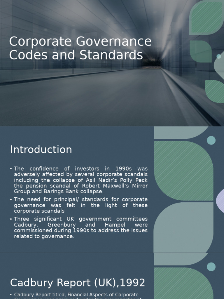 Corporate Governance Codes Overview | PDF | Audit | Sarbanes–Oxley Act