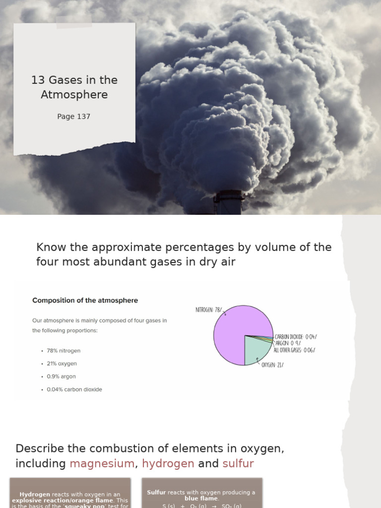 Four Main Gases in Dry Air | PDF | Oxide | Chemical Reactions