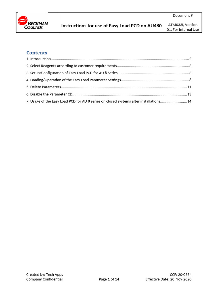 ATM033I Instructions For Use of EasyLoad Parameter CD On AU480 (For Internal Use) V01 | PDF ...