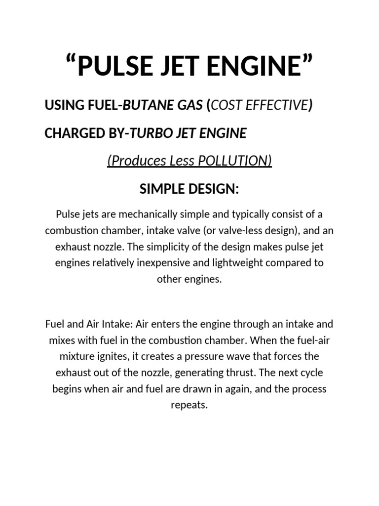 PULSE JET ENGINE | PDF | Jet Engine | Engines