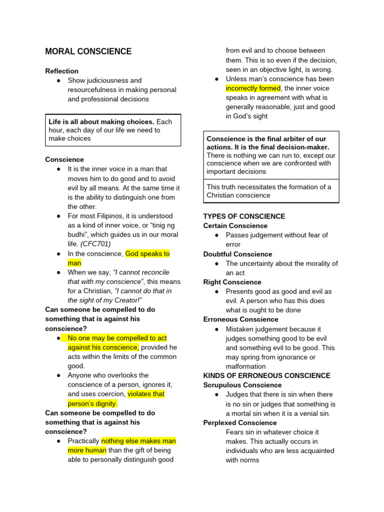 Moral Conscience | PDF | Conscience | Faith