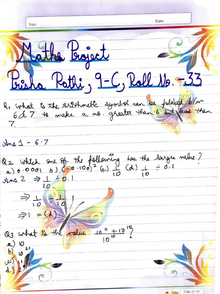 Prisha Rathi 9C Maths Project | PDF