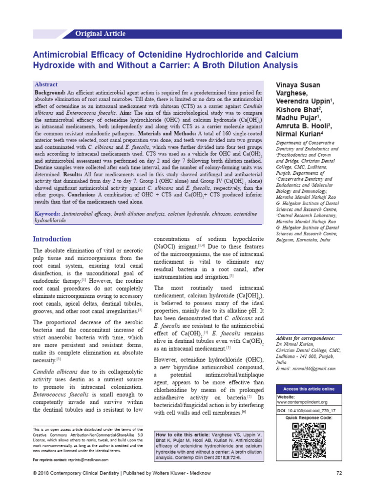 Antimicrobial Efficacy of Octenidine Hydrochloride.16 | PDF ...